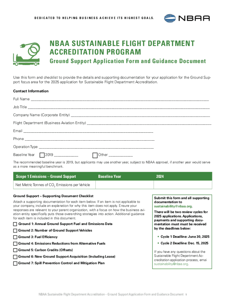 Fillable Online Nbaa Sustainable Flight Department Accreditation Fax ...