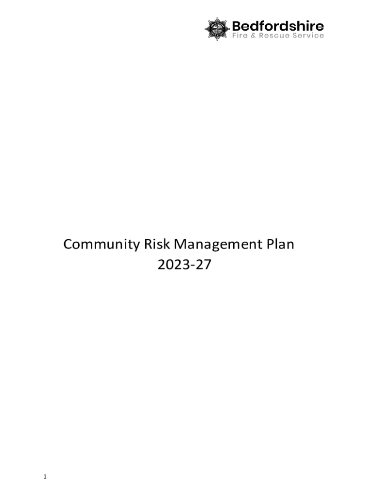 Fillable Online Community Risk Management Plan 2023-27 Fax Email Print ...