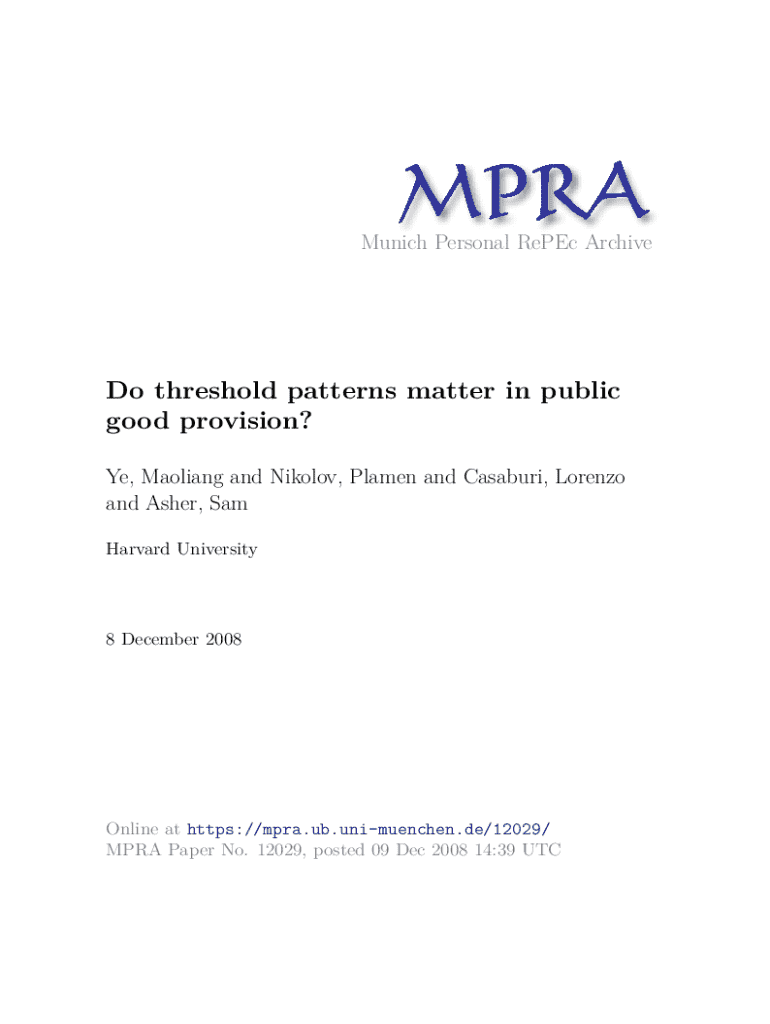 Fillable Online Do threshold patterns matter in public Fax Email Print ...