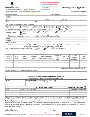 Fillable Online Standing Timber Application Fax Email Print - pdfFiller
