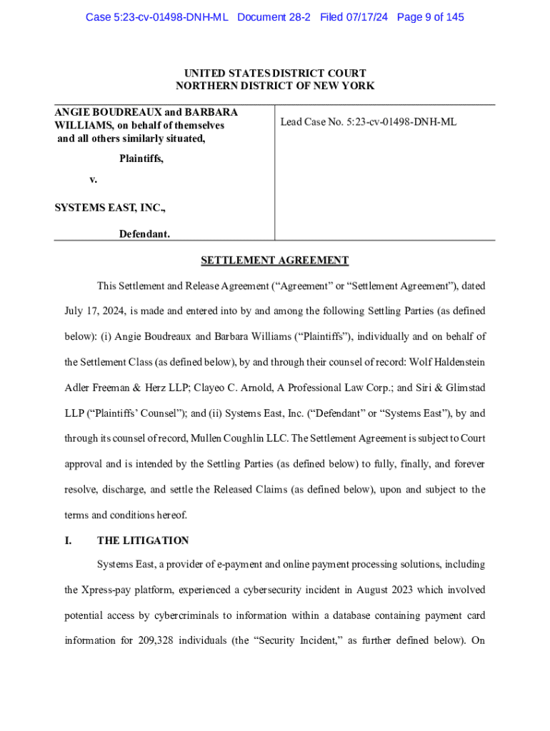 Fillable Online Boudreaux, Et Al. V. Systems East, Inc. Fax Email Print ...