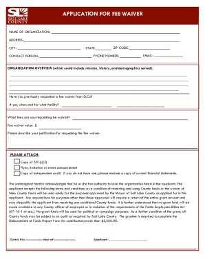 Fillable Online Application for Fee Waiver Fax Email Print - pdfFiller