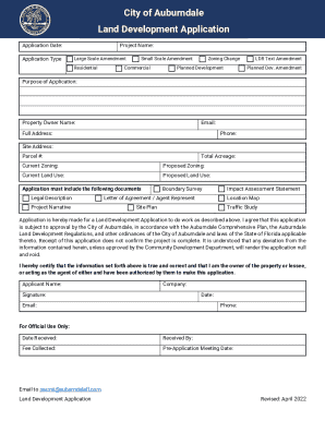 Fillable Online City of Auburndale Land Development Application Fax Email Print - pdfFiller
