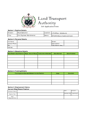 Fillable Online Job Application for Civil Engineer Maintenance Fax Email Print - pdfFiller