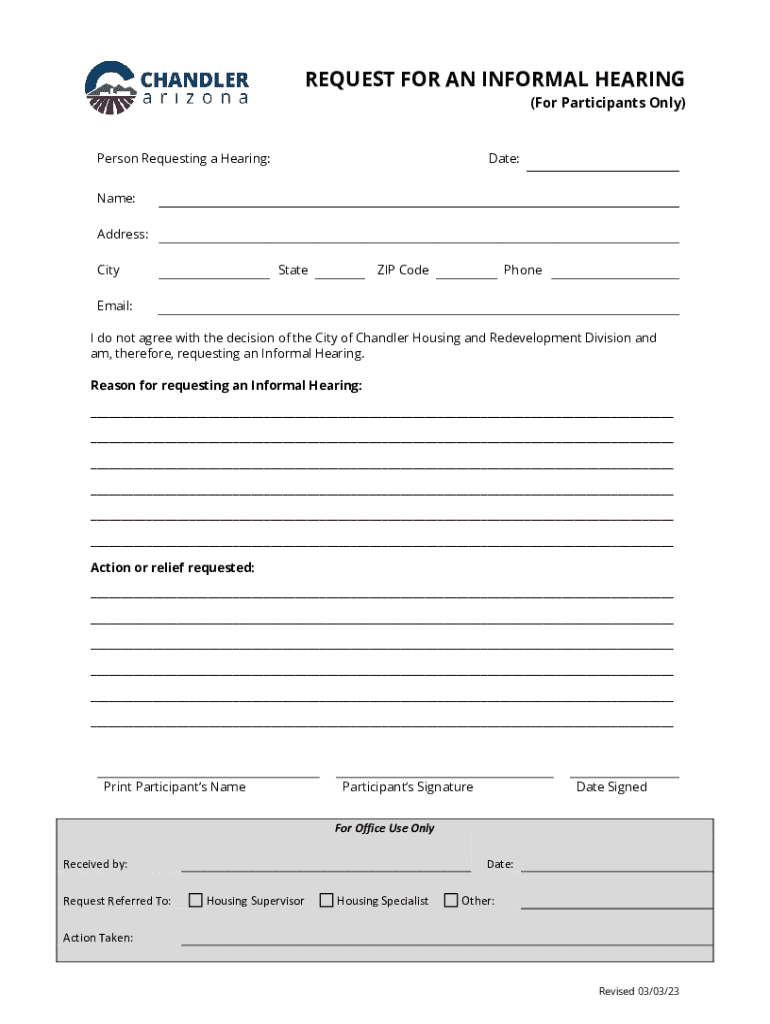 Fillable Online Request for an Informal Hearing Fax Email Print - pdfFiller