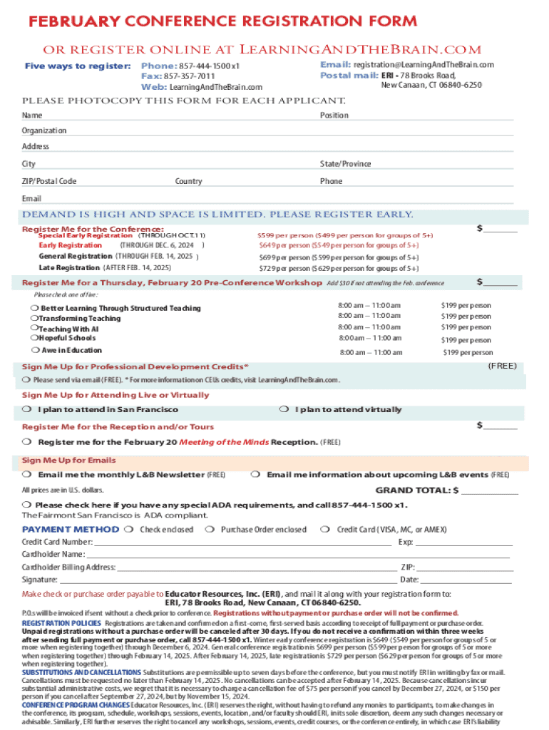 Fillable Online February Conference Registration Fax Email Print ...