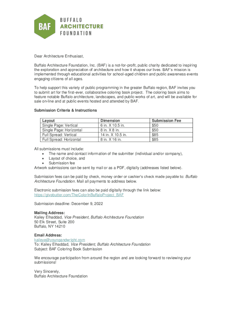 Fillable Online Art Submission for Buffalo Architecture Foundation ...