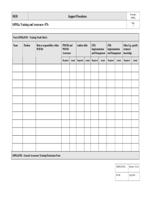 Fillable Online Training Needs Matrix Fax Email Print - pdfFiller