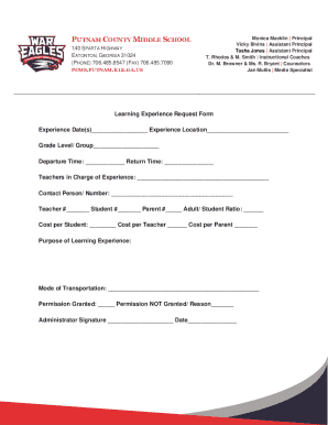 Fillable Online Learning Experience Request Fax Email Print - pdfFiller