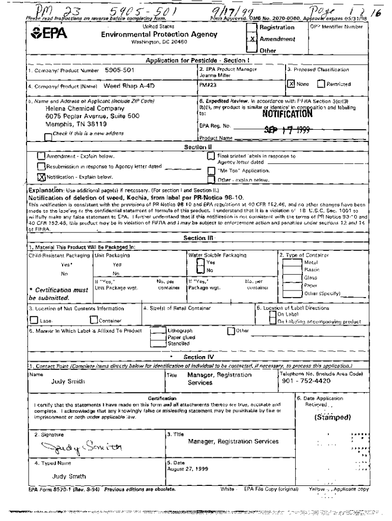 Fillable Online Application for Pesticide Fax Email Print - pdfFiller