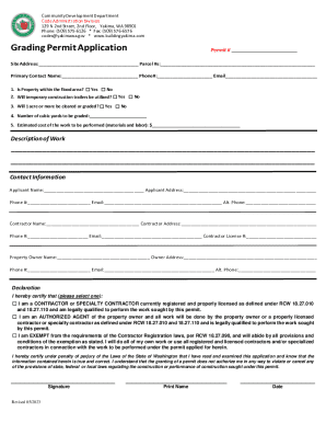Fillable Online Grading Permit Application Fax Email Print - pdfFiller