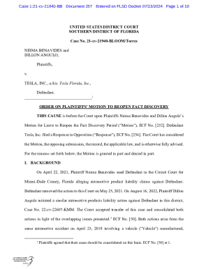 Fillable Online Order on Plaintiffs’ Motion to Reopen Fact Discovery ...