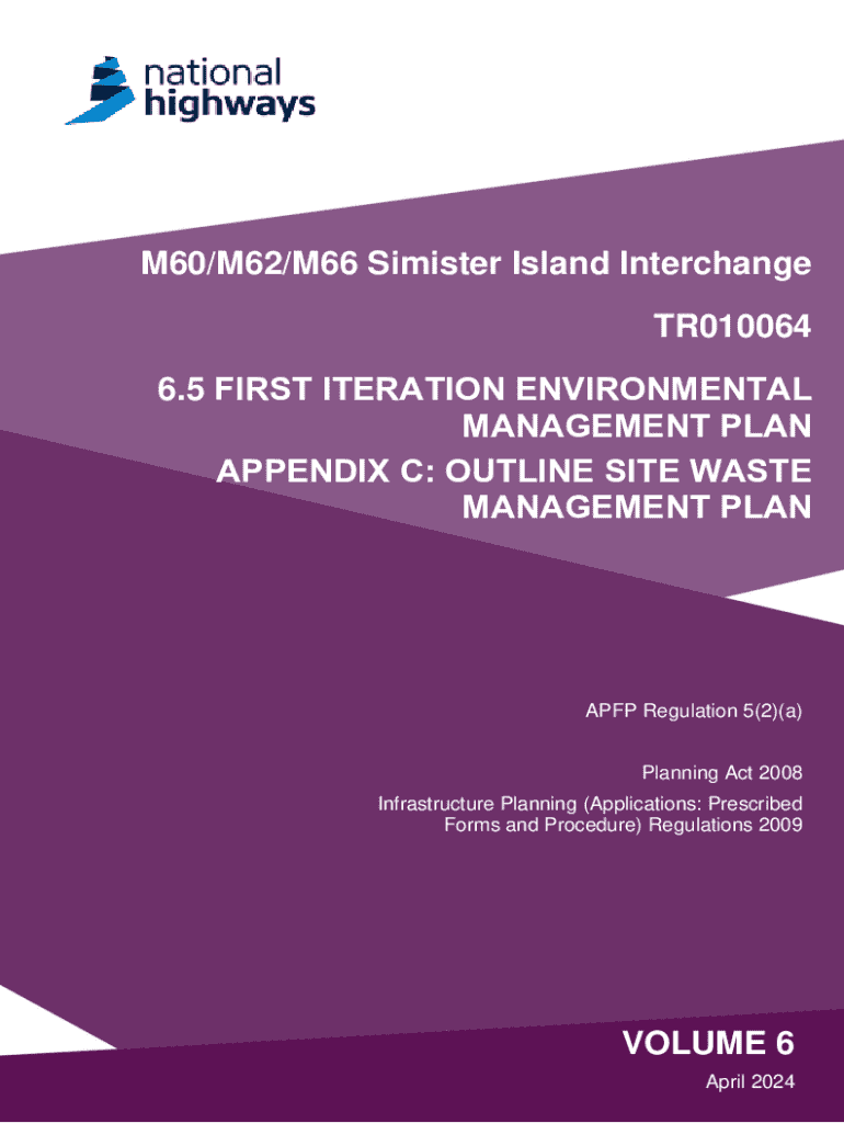 Fillable Online First Iteration Environmental Management Plan - Appendix C: Outline Site Waste ...