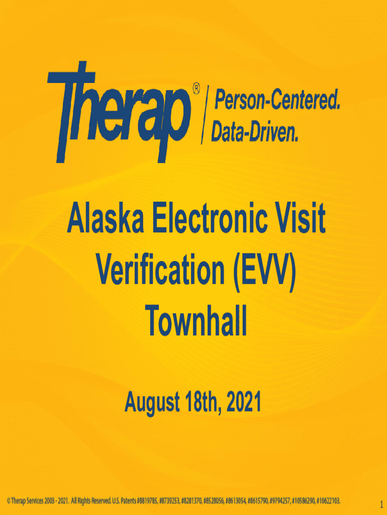 Fillable Online Alaska Electronic Visit Verification (evv) Townhall ...