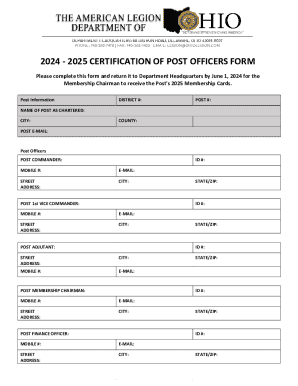 Fillable Online 2024 - 2025 Certification of Post Officers Form Fax ...