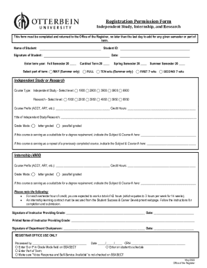 Fillable Online Independent Study, Internship, and Research Fax Email Print - pdfFiller