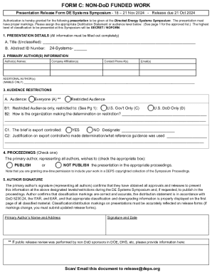 Fillable Online Form C: Non-dod Funded Work Fax Email Print - pdfFiller