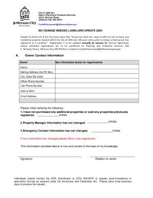Fillable Online Landlord Registration Update Form Fax Email Print ...