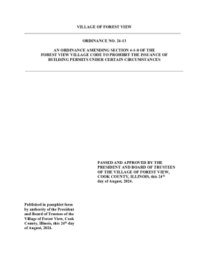 Fillable Online an Ordinance Amending Section 4-1-8 of the Forest View Village Code Fax Email ...