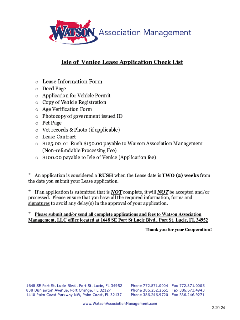 Fillable Online Lease Application Check List Fax Email Print - pdfFiller