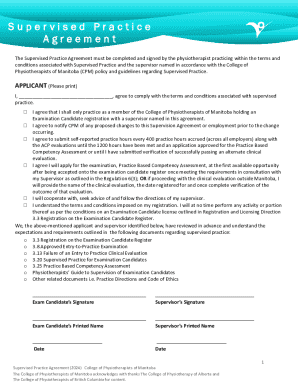 Fillable Online Supervised Practice Agreement (2024) Fax Email Print - pdfFiller