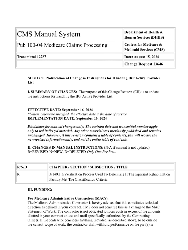 Fillable Online Pub 100-04 Medicare Claims Processing Fax Email Print ...