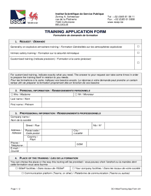 Fillable Online Formulaire De Demande De Formation Fax Email Print - pdfFiller