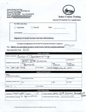 Fillable Online Jones County Zoning Special Permitted Use Application ...