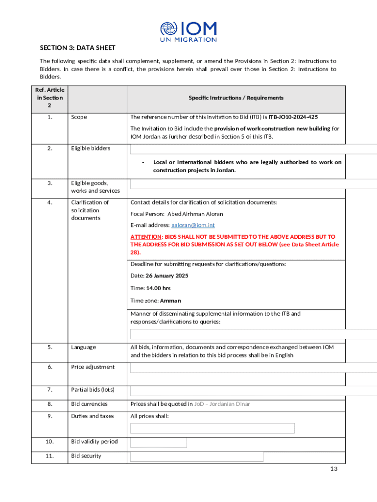 Invitation to Bid (itb) for Construction Female Accommodation Building ...