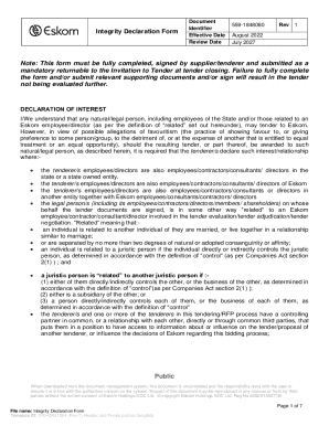 Fillable Online Integrity Declaration Form Fax Email Print - pdfFiller