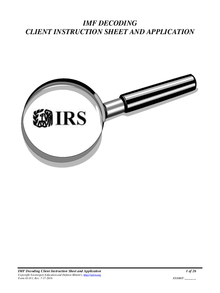 Fillable Online Imf Decoding Client Instruction Sheet and Application ...