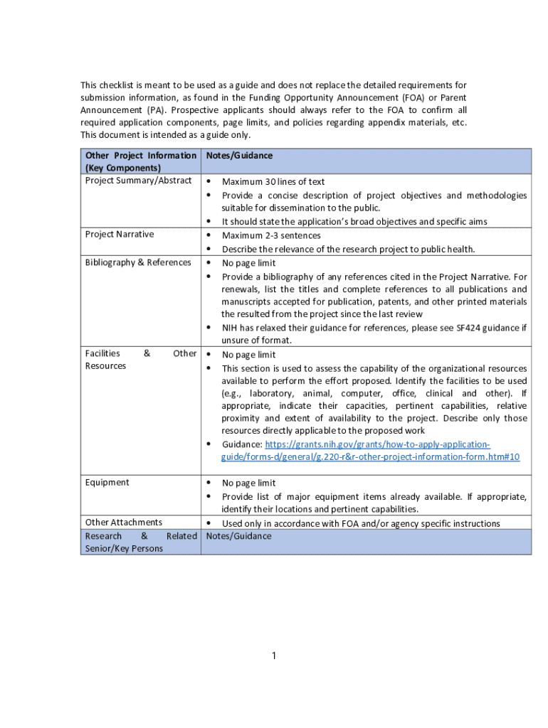 Fillable Online This checklist is meant to be used as a guide and does ...