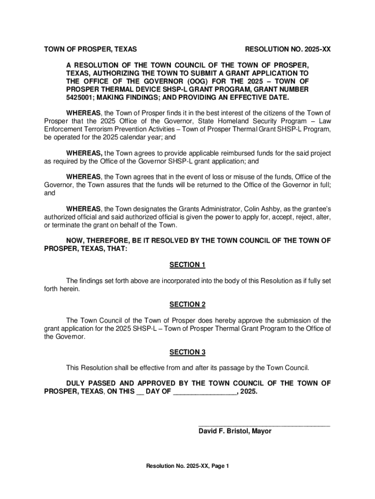 Fillable Online Resolution Authorizing Grant Application Fax Email ...