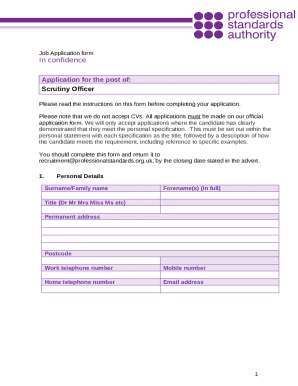Job Application Doc Template | pdfFiller
