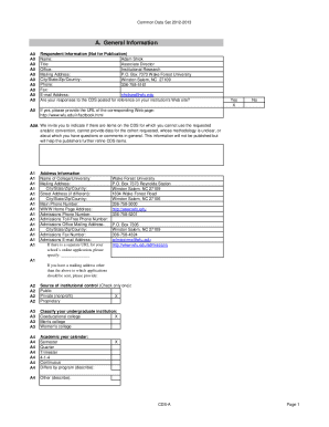 Fillable Online Common Data Set Fax Email Print - pdfFiller