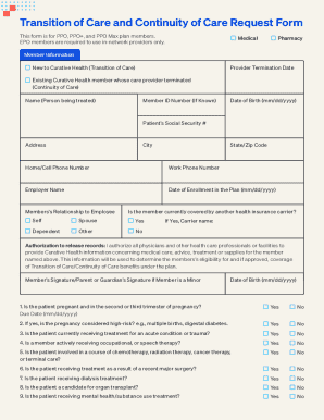 Fillable Online Transition of Care and Continuity of Care Information ...