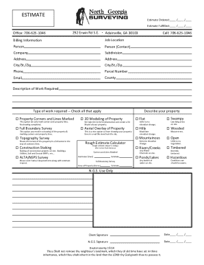Fillable Online Property Survey Estimate Fax Email Print - pdfFiller