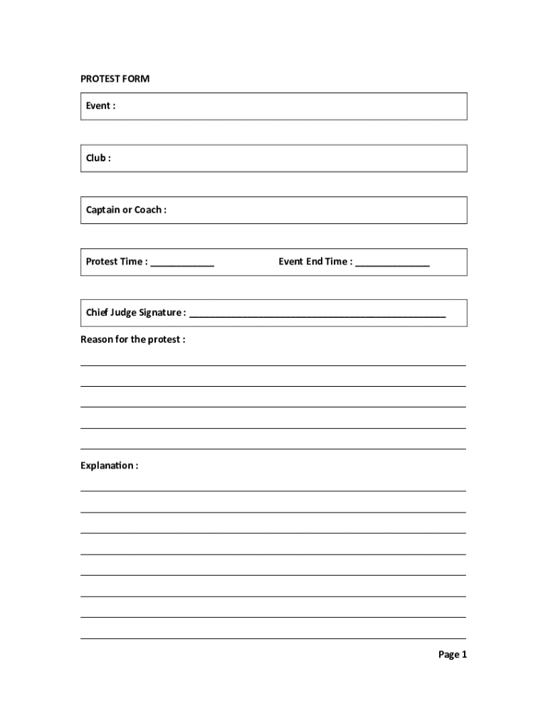 Fillable Online Protest Form Fax Email Print - pdfFiller