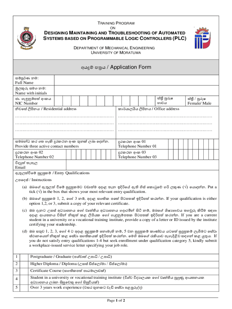 Fillable Online Training Program on Designing, Maintaining and ...