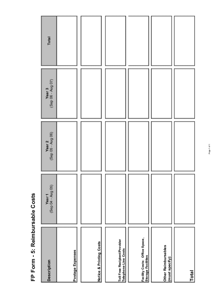 Fillable Online Reimbursable Costs Fax Email Print - pdfFiller
