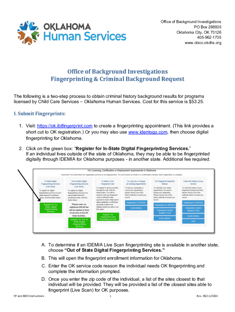Fillable Online Fingerprinting & Criminal Background Request Fax Email Print - pdfFiller