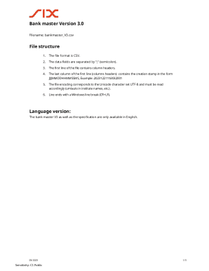 Fillable Online Bank Master Version 3.0 Fax Email Print - pdfFiller