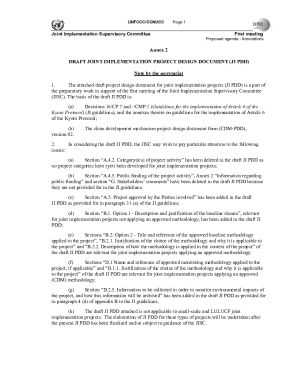 Fillable Online Draft Project Design Document Form (ji Pdd) - Version 01 Fax Email Print - pdfFiller