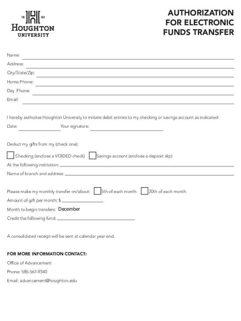 Fillable Online Authorization for Electronic Funds Transfer Fax Email ...