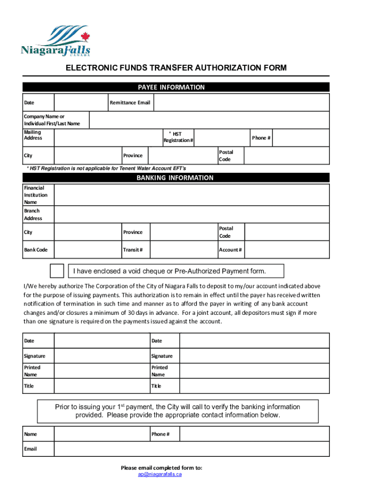 Fillable Online Direct Deposit Eft Authorization Fax Email Print ...