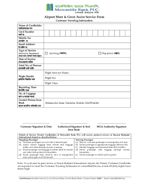 Fillable Online Airport Meet & Greet Assist Service Fax Email Print ...