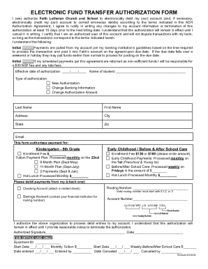 Fillable Online Electronic Fund Transfer Authorization Fax Email Print - pdfFiller