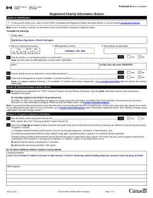Fillable Online Registered Charity Information Return Fax Email Print ...