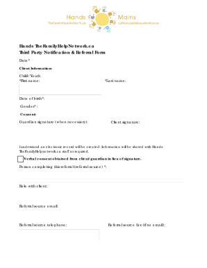 Fillable Online Third Party Notification & Referral Form Fax Email ...