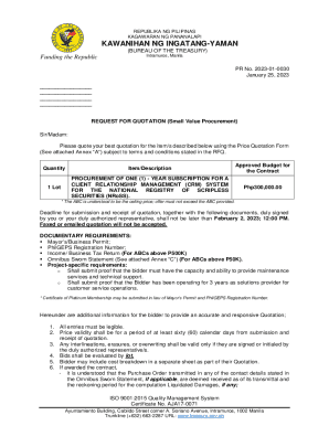 Fillable Online Rfq No. 2023-01-0030 Fax Email Print - pdfFiller